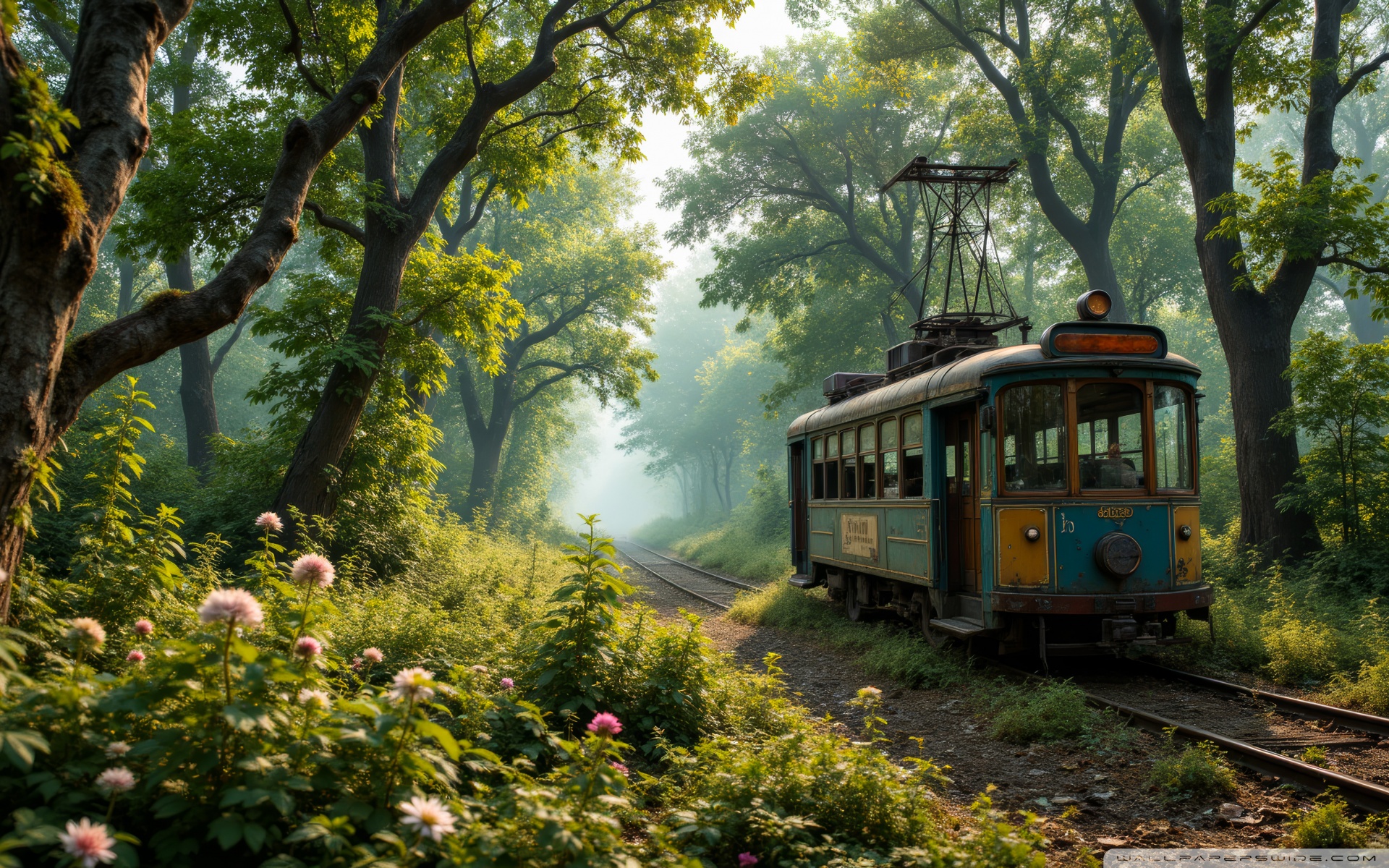 Abandoned Vintage Train Forgotten on the Railway in the Forest 4K UHD ...