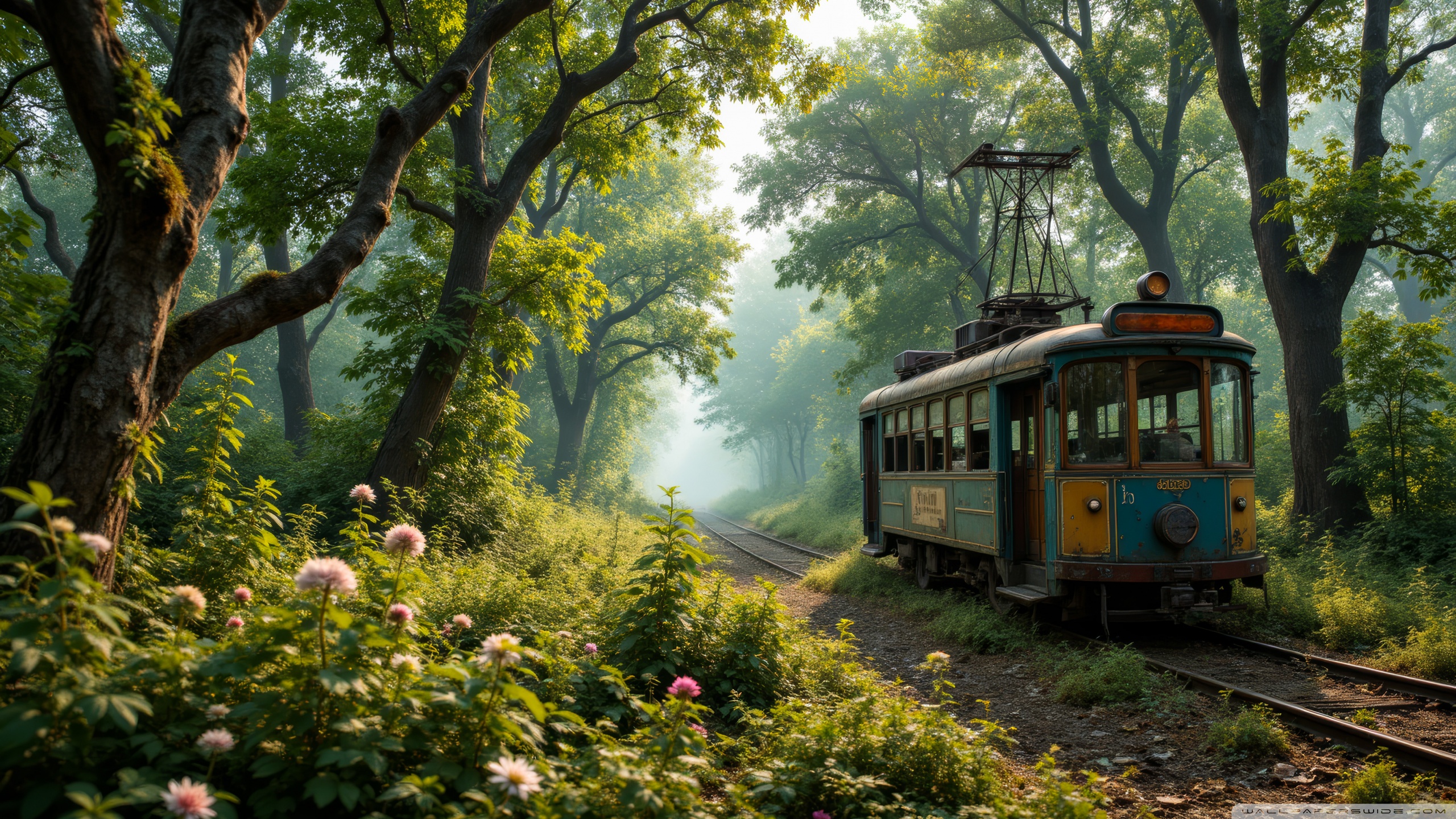Abandoned Vintage Train Forgotten on the Railway in the Forest 4K UHD ...