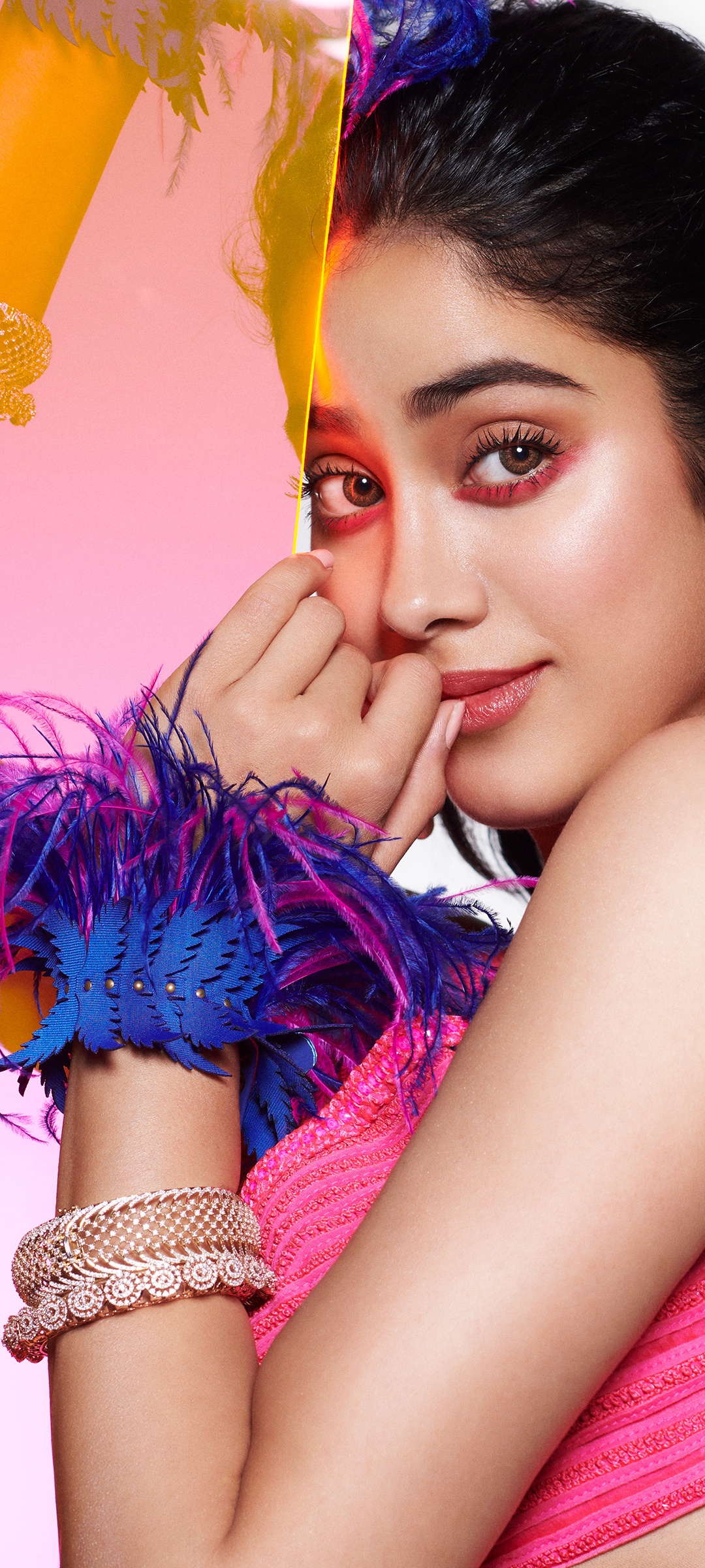 Aesthetic, Janhvi Kapoor, Colorful Makeup, Actress, Celebrity, Beauty ...