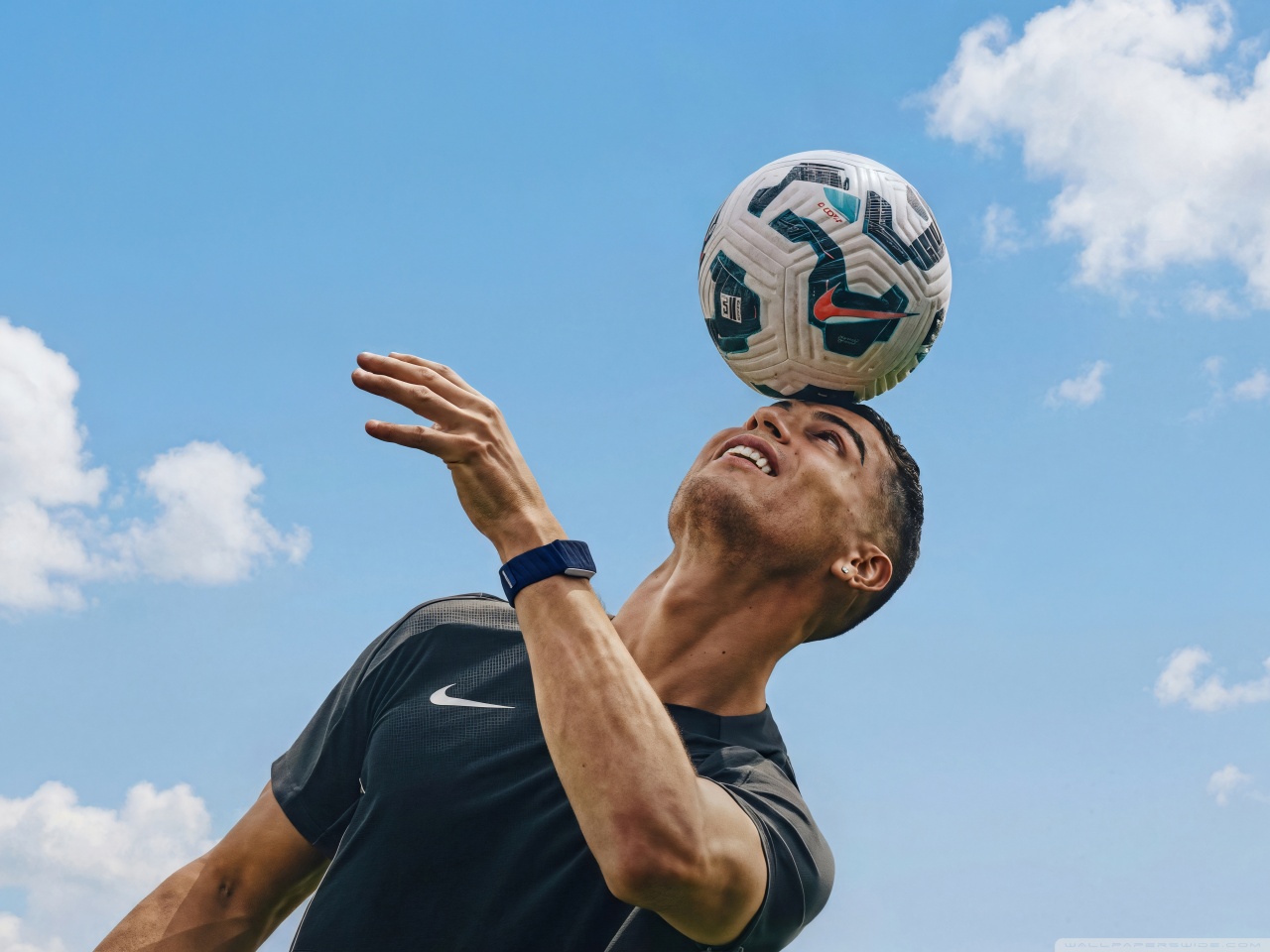 Cristiano Ronaldo with a Football 4K UHD Wallpaper for UltraHD Desktop ...