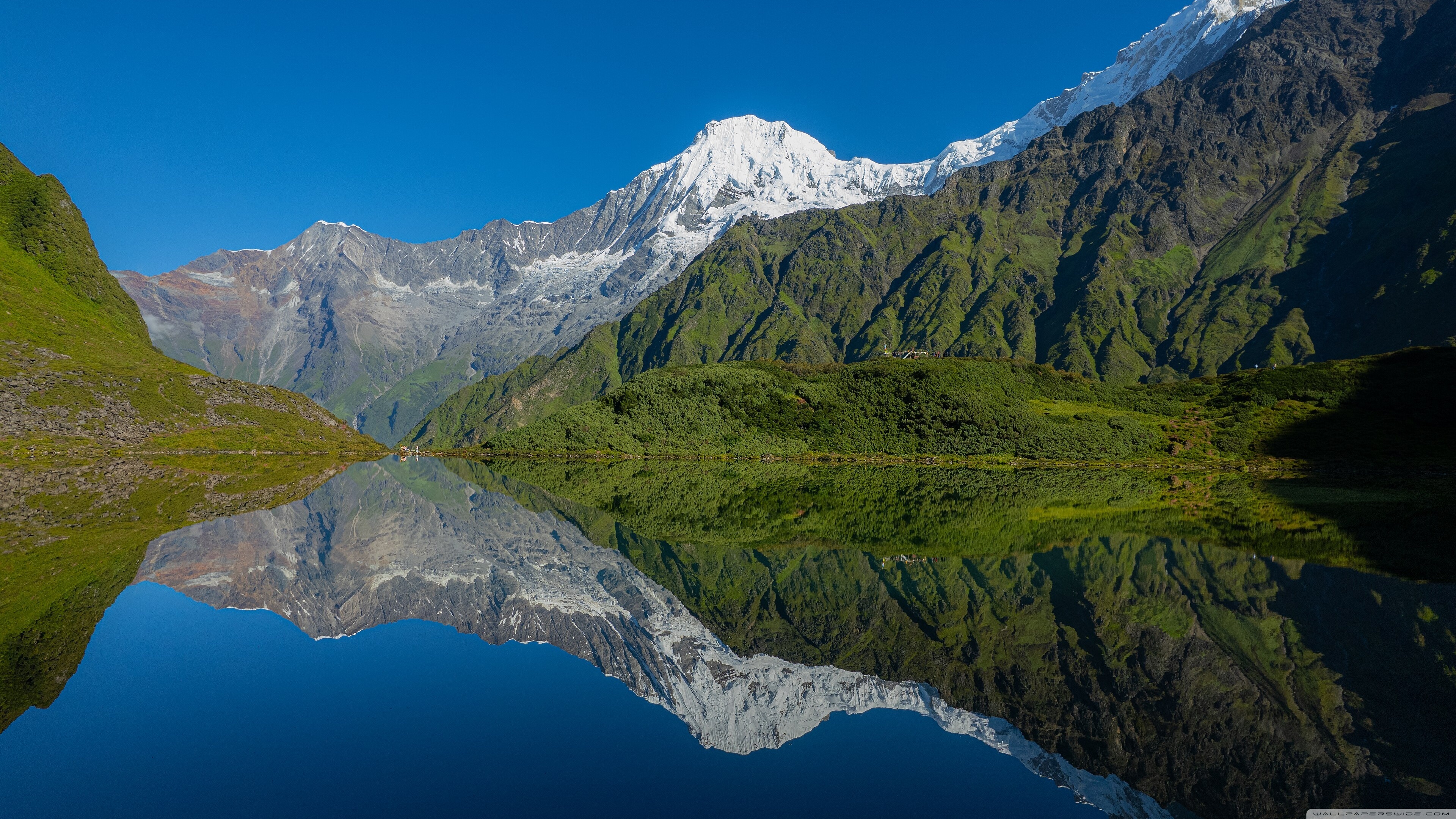 Kalo Daha Lake Ruby Valley Mountain Reflection 4K UHD Wallpaper for ...