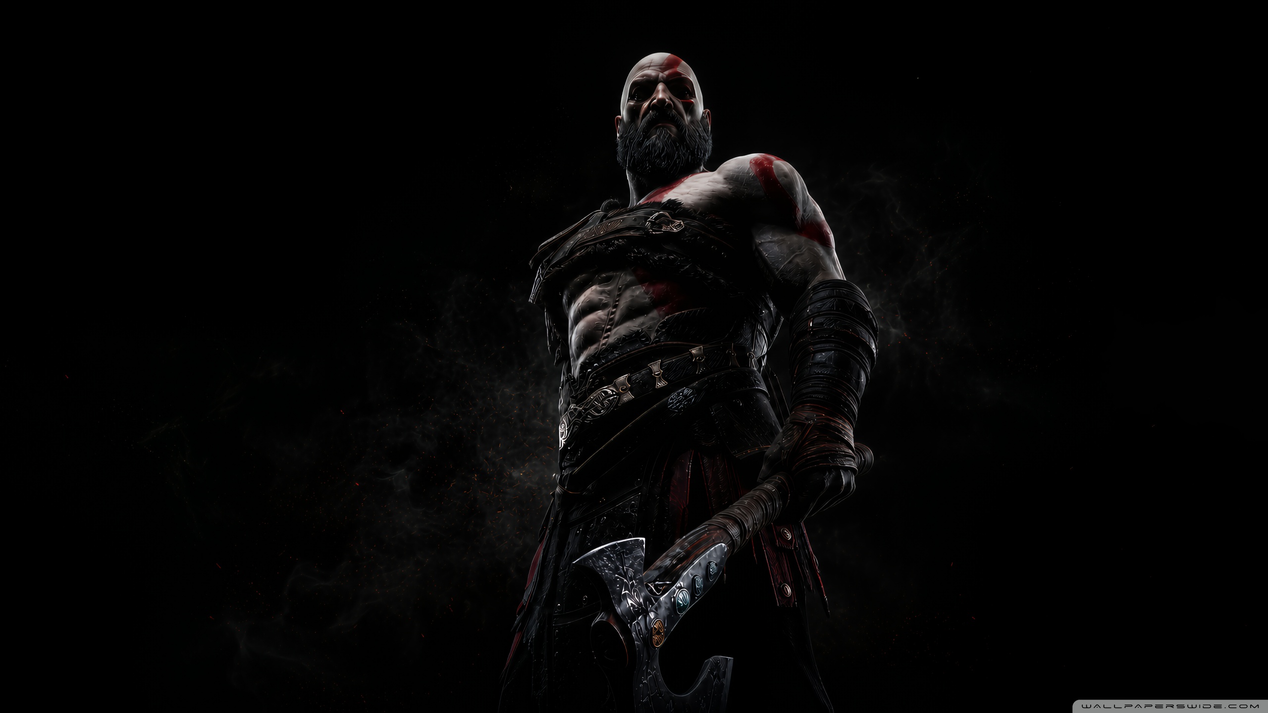Kratos warrior, God of War, Dark Background 4K UHD Wallpaper for ...