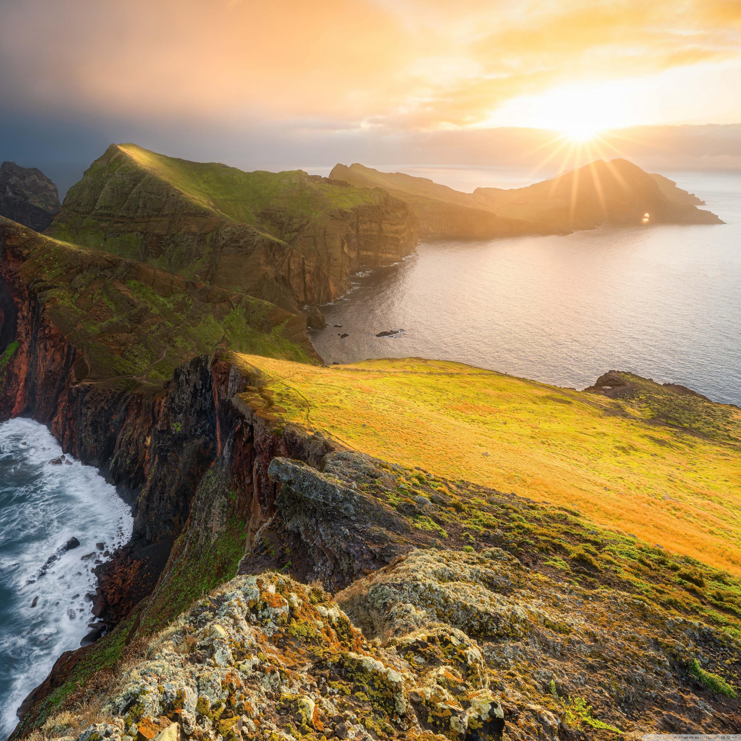 Ponta de Sao Lourenco, Island, Madeira, Portugal, Sunshine, Sunglow ...