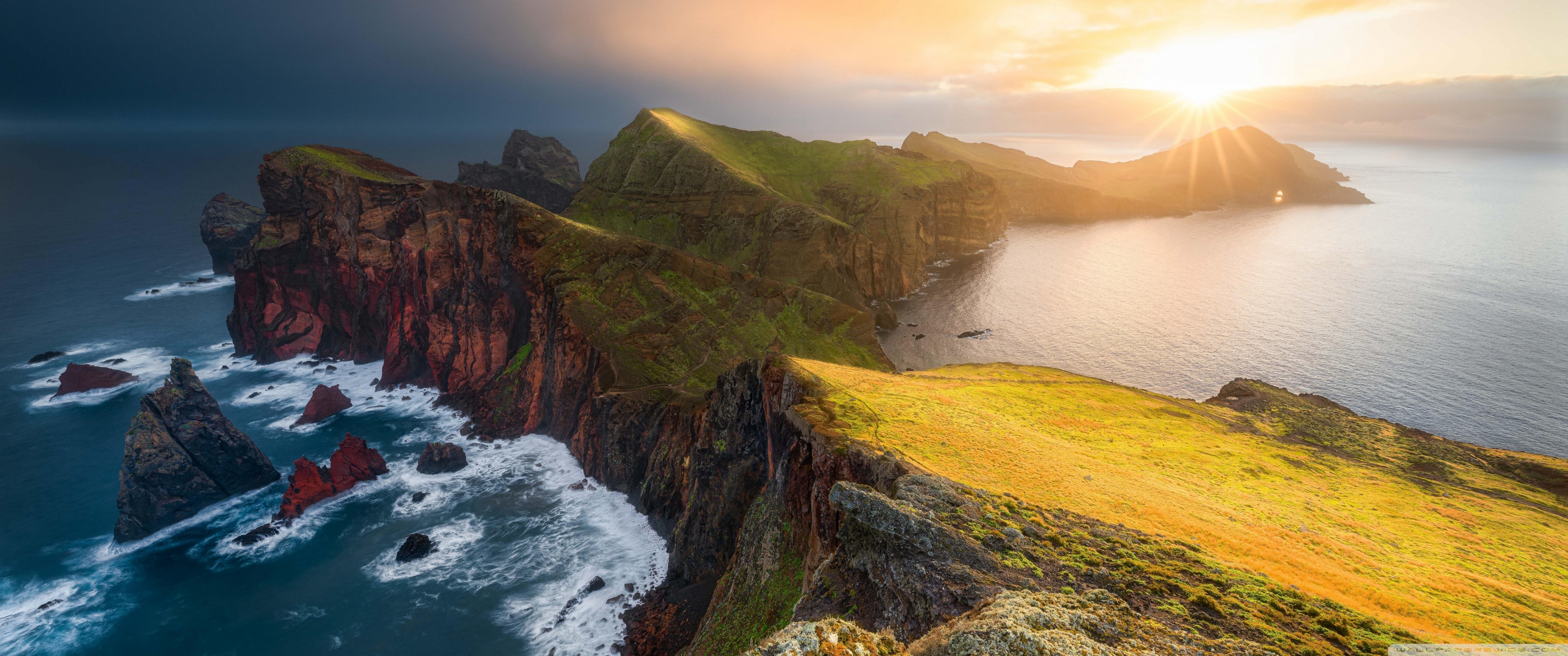 Ponta de Sao Lourenco, Island, Madeira, Portugal, Sunshine, Sunglow ...
