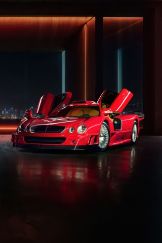 Red Mercedes AMG ONE Hybrid Sports Car, Mercedes Benz CLK GTR GT1 ...