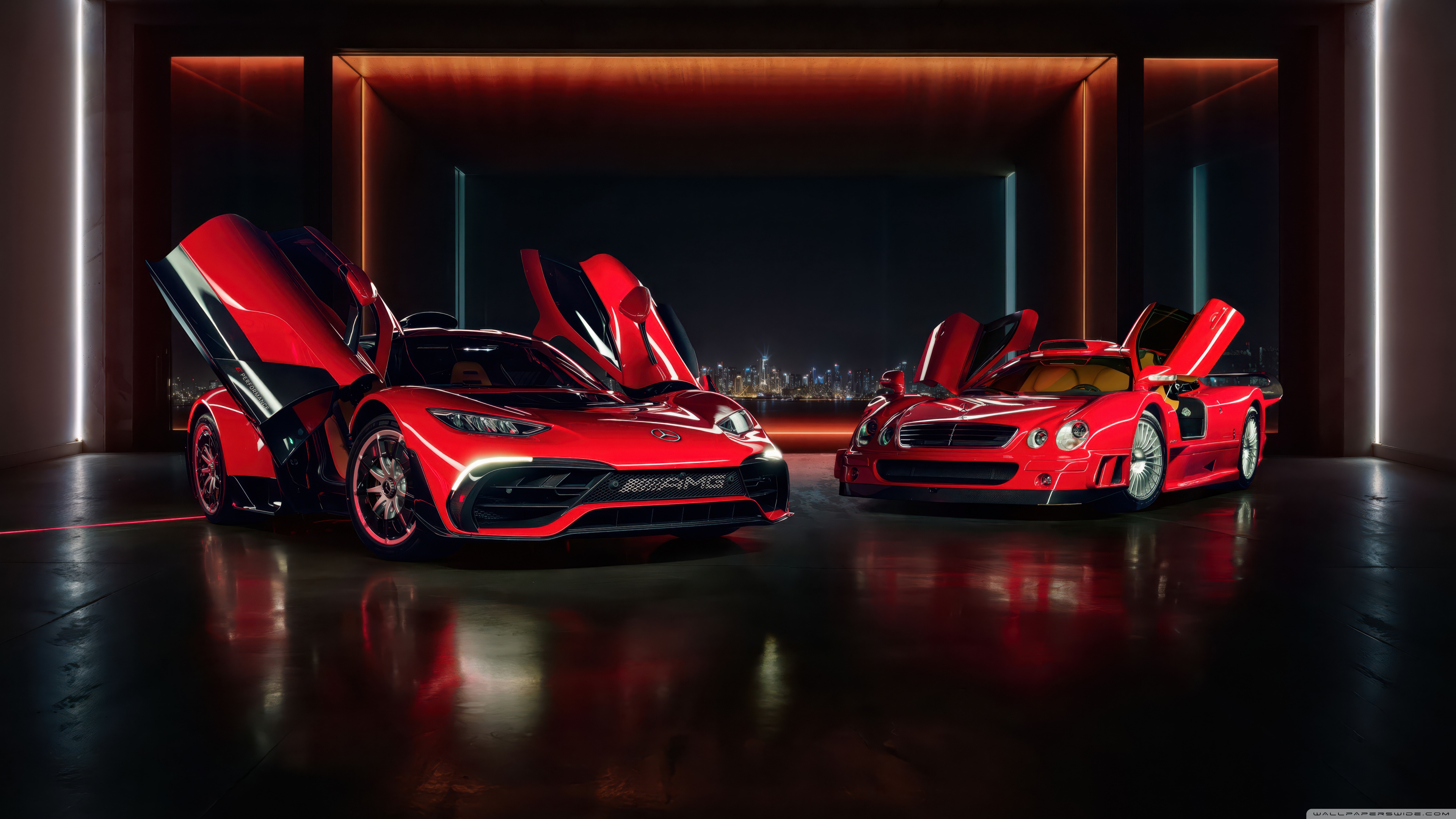 Red Mercedes AMG ONE Hybrid Sports Car, Mercedes Benz CLK GTR GT1 ...