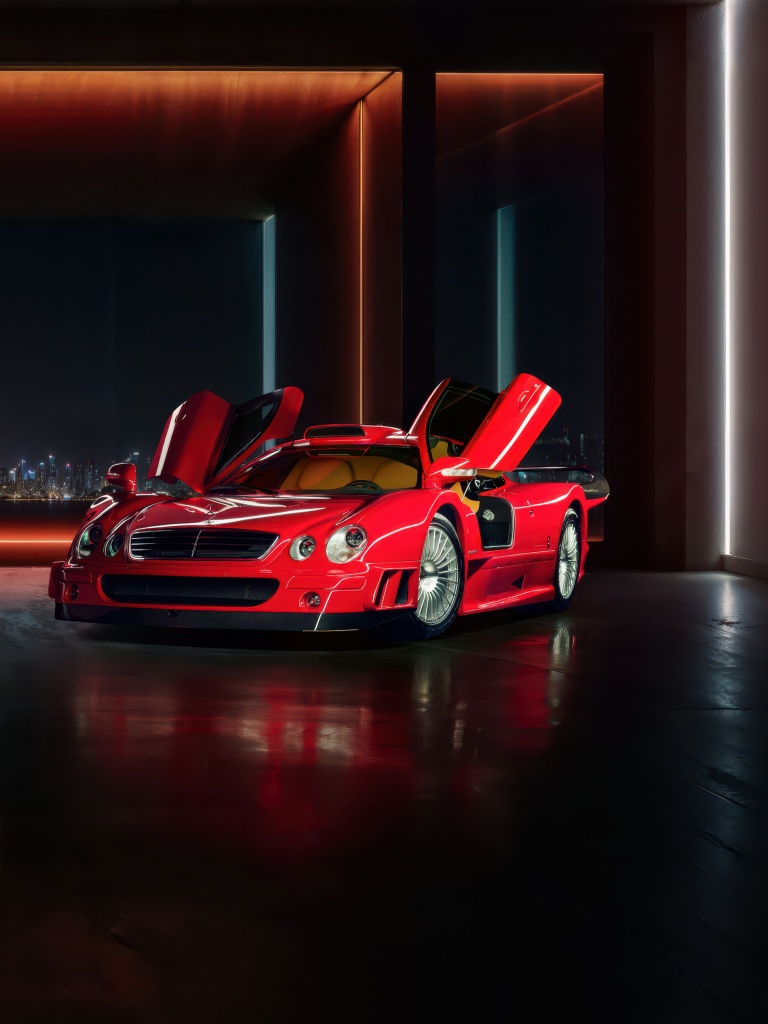 Red Mercedes AMG ONE Hybrid Sports Car, Mercedes Benz CLK GTR GT1 ...