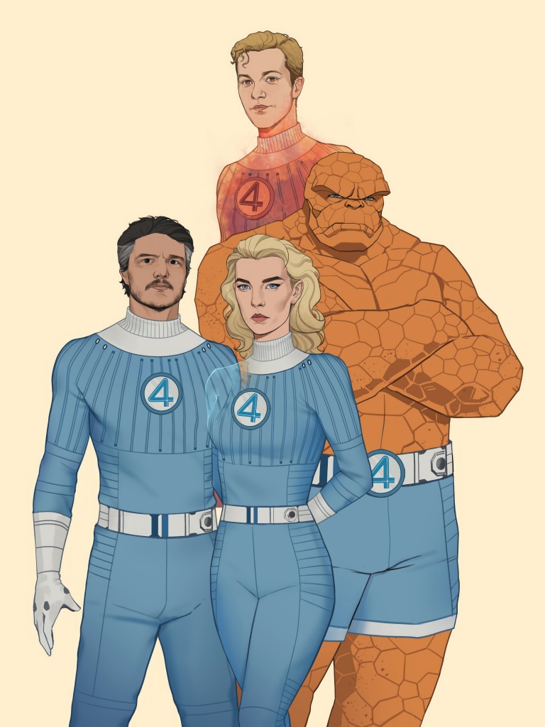 The Fantastic Four First Steps 2025 Superhero Movie, Invisible Woman, Mister Fantastic, The ...