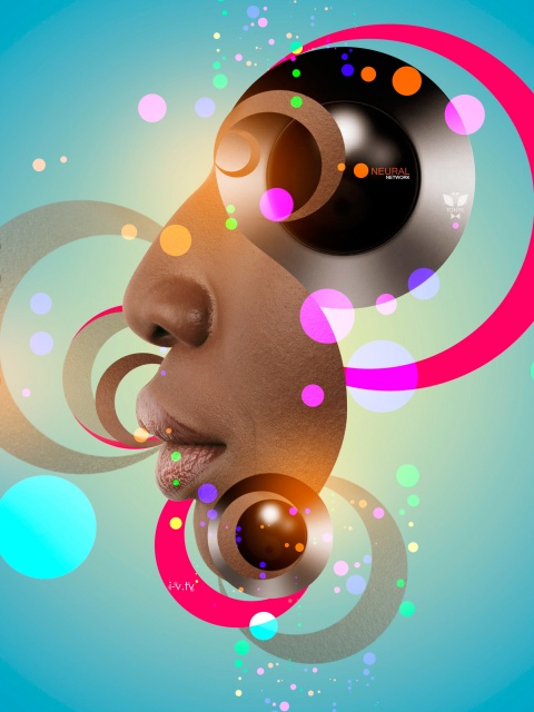 Tony Kokhan Design Pathos Abstract Man Eyes Nose Lips Neural Network ...